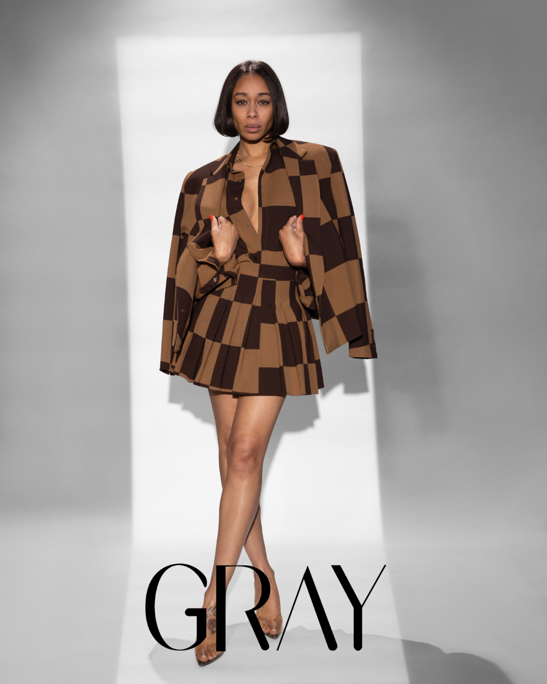 Checkmate kimono Blazer